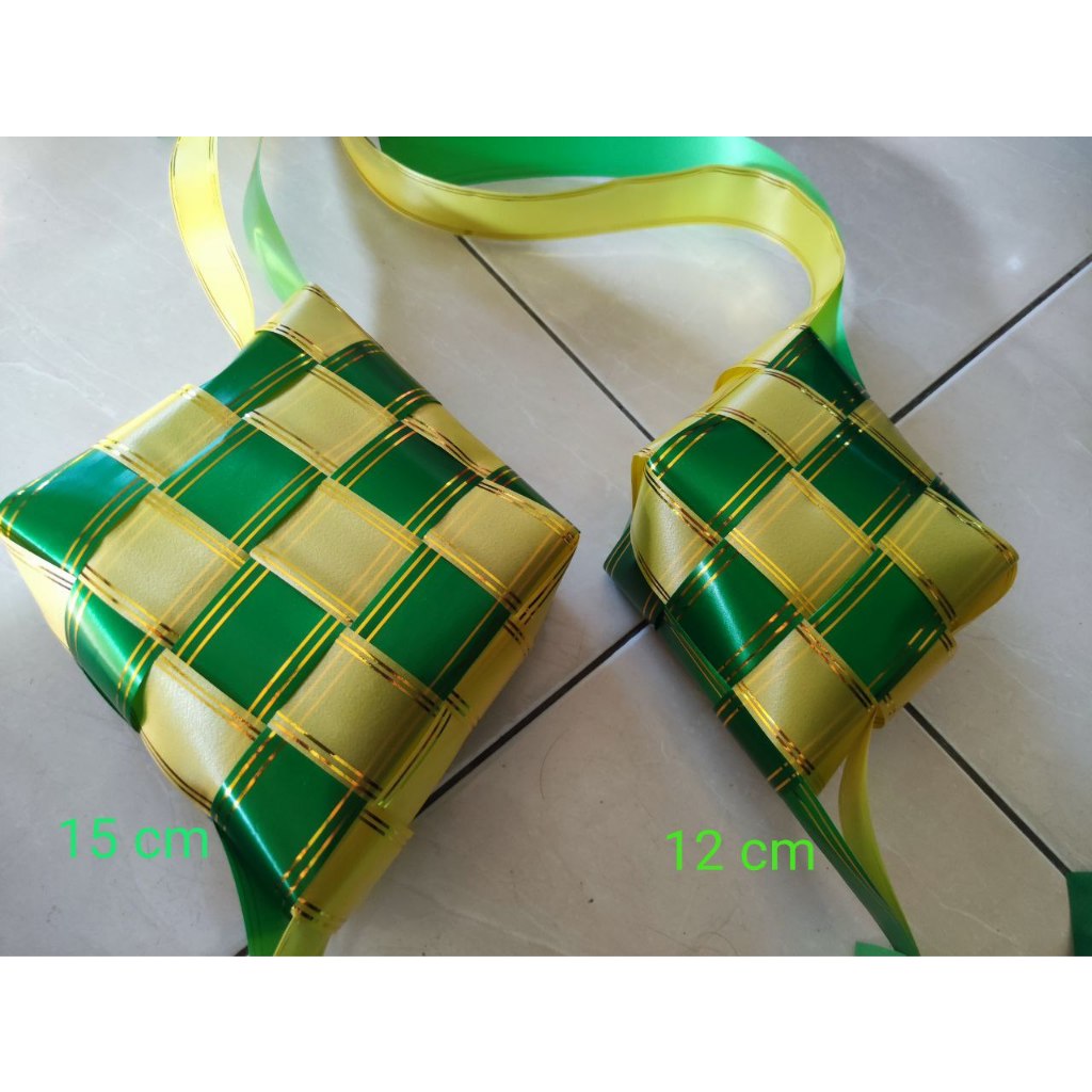 Ketupat hiasan raya besar XXL murah riben reben ribbon plastik pvc deco ...