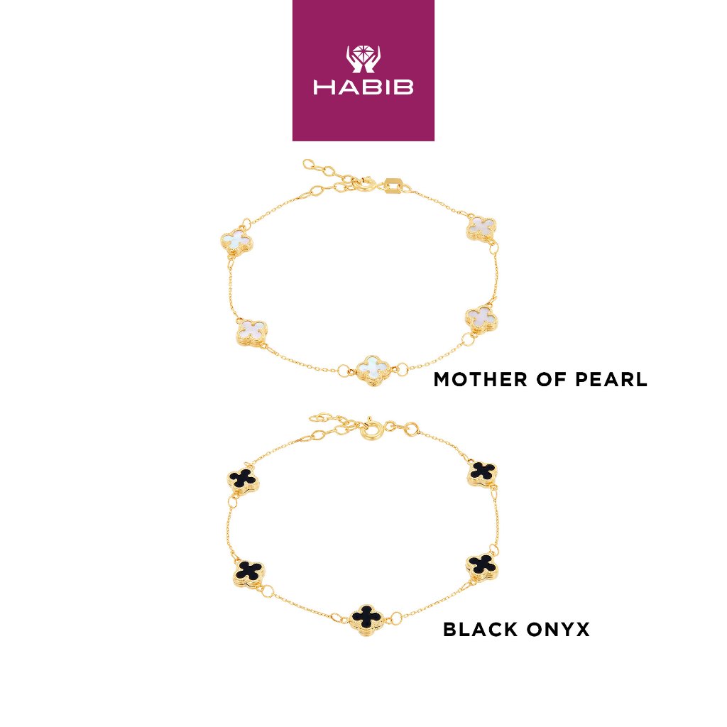 HABIB ( Mother of Pearl / Black Onyx ) Bracelet in 585/14K Yellow Gold ...