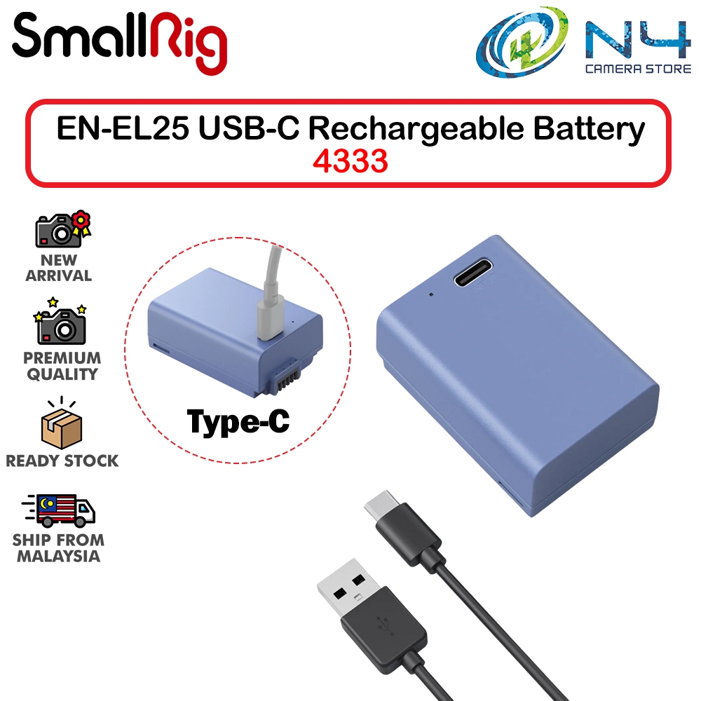 SmallRig NP-EL25 USB-C Rechargeable Camera Battery For Nikon Z30 / Z50 ...