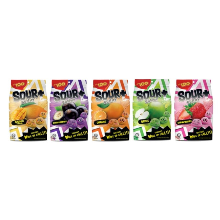 [WHOLESALE PRICE] Lot 100 Sour+ Gummy (95g) - Mango / Blackcurrant ...