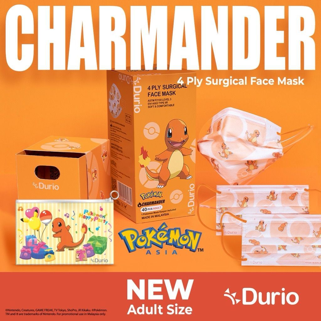Charmander Mask 2pcs Ship Same Day | Shopee Malaysia