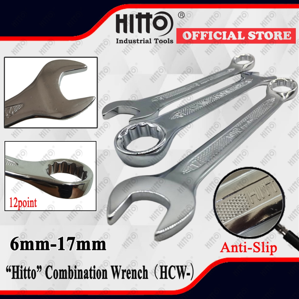 [ HITTO ] Anti-Slip Combination Wrench Spanar Size 6MM To 17MM ( Made ...