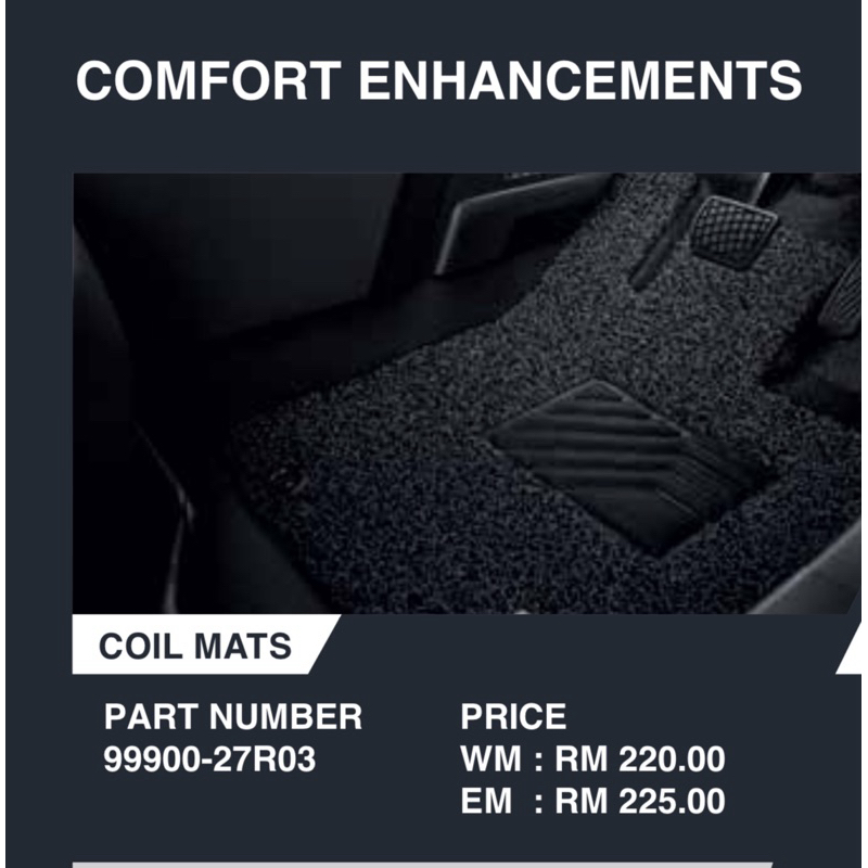 PERODUA Original Gear Up - Coil Mat ( Myvi / Ativa / Bezza / Axia ...