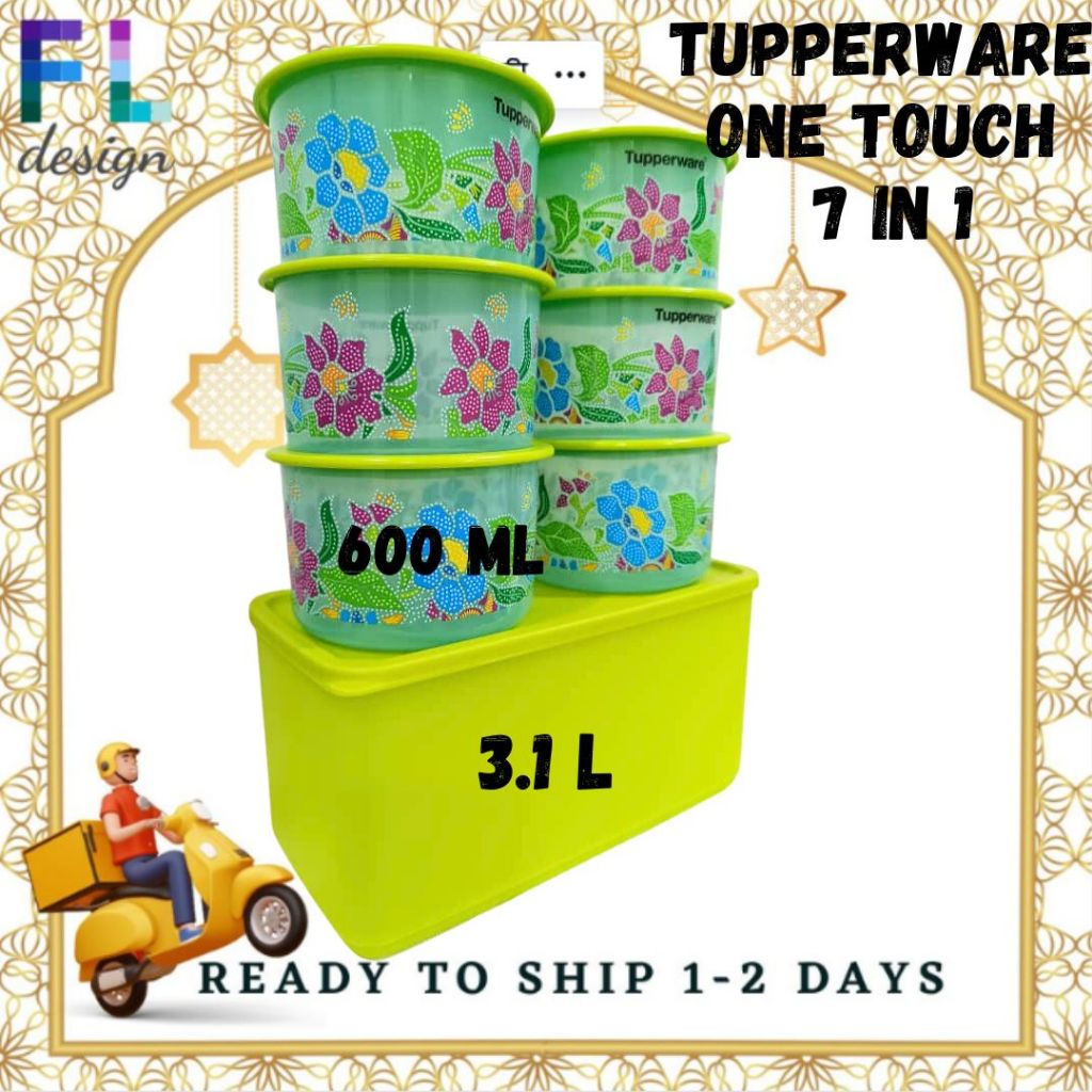 Tupperware Batik One Touch Topper Junior 7 IN 1 600ml Bekas Raya | Shopee Malaysia