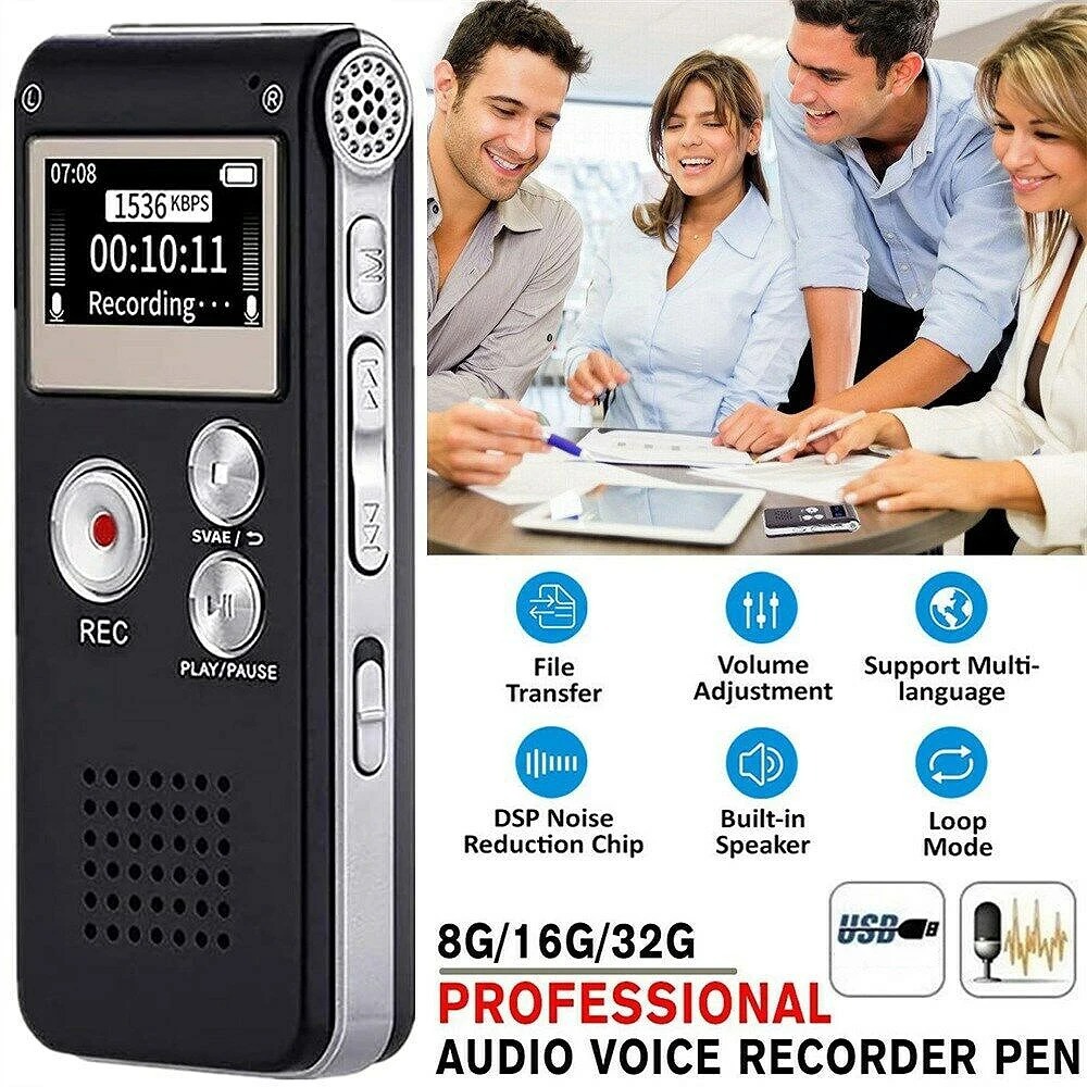 Portable Mini Voice Recorder Digital Sound Recorder Built-In 8G Phone ...