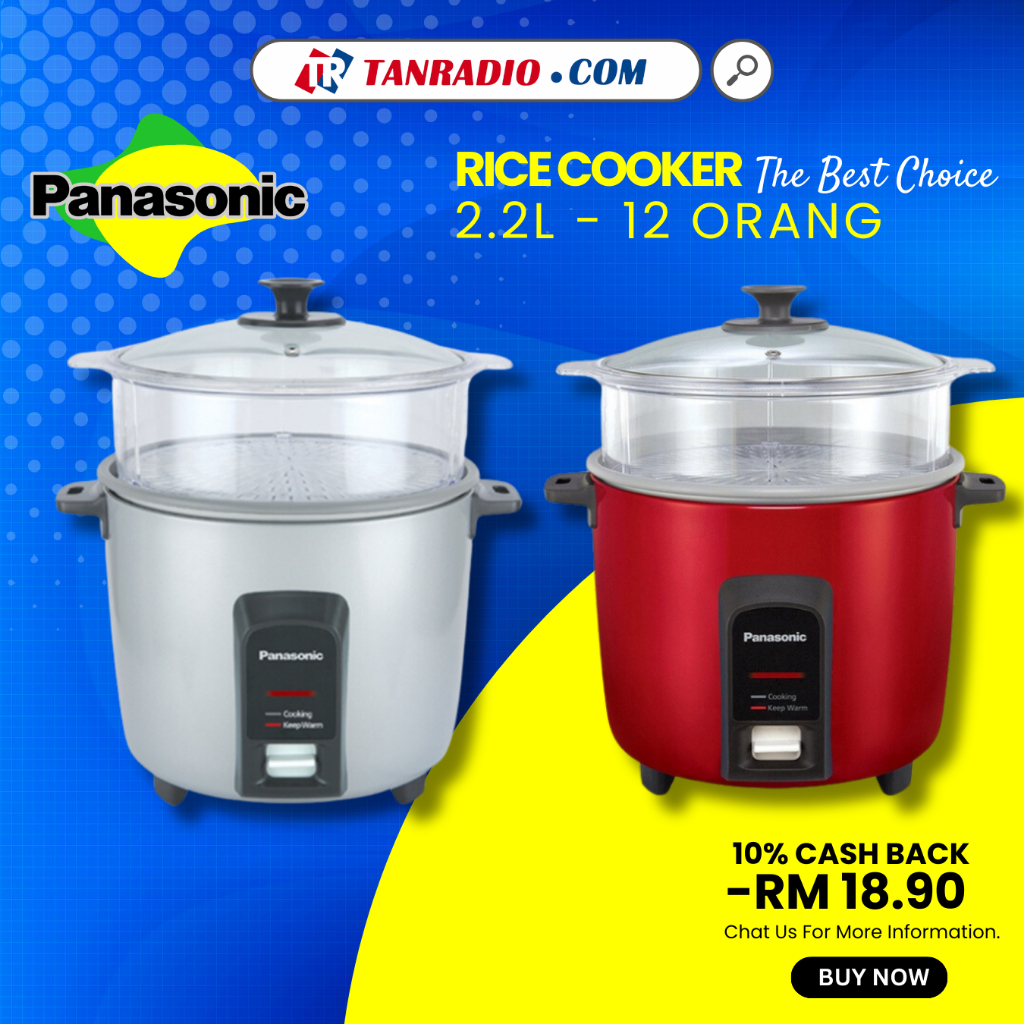 Panasonic 2.2L Rice Cooker With Steamer - Red / Silver SR-Y22FGJLSK/RSK ...