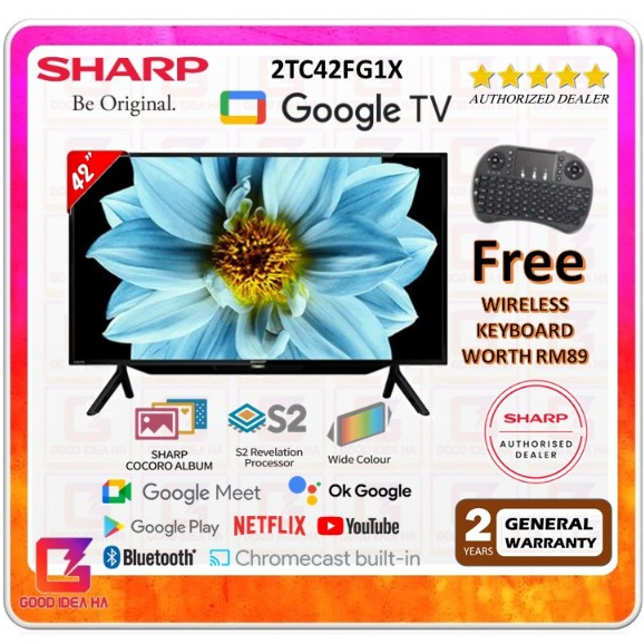 【FREE WIRELESS KEYBOARD】SHARP AQUOS 42" Full HD Google TV - 2TC42FG1X ...