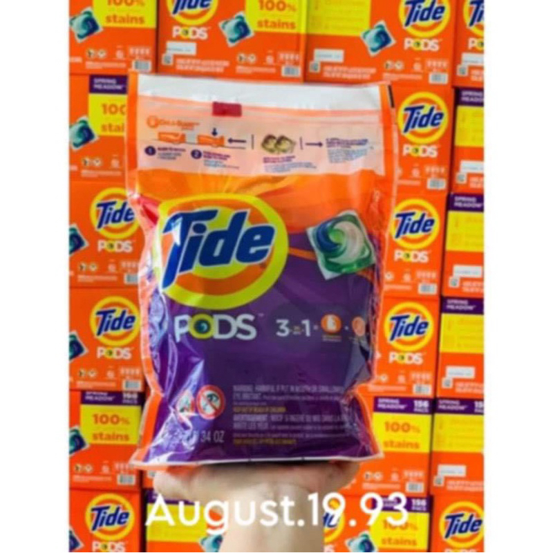 ( New look ) Tide Pods HE Laundry Detergent Pods, Spring Meadow, 39 ...
