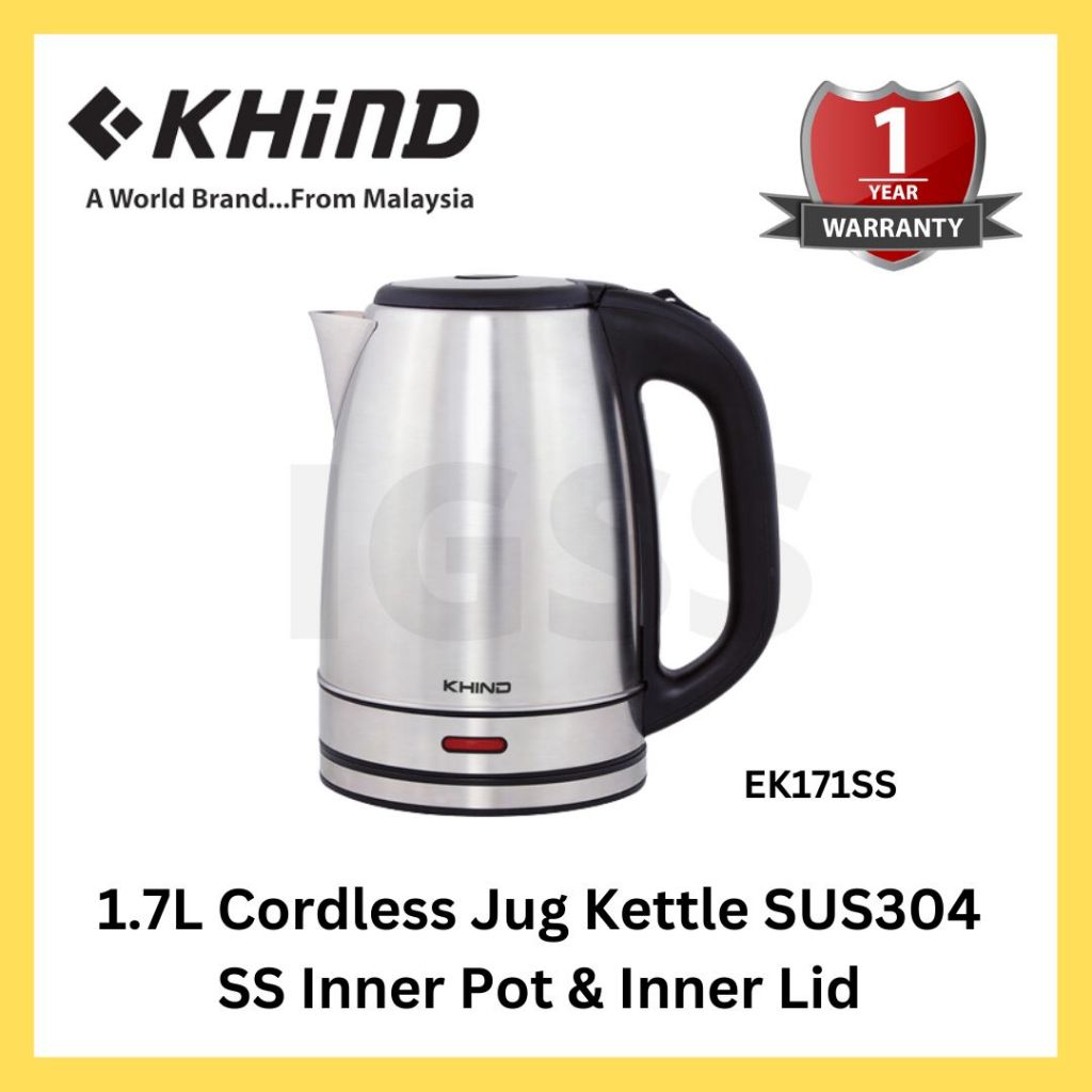 KHIND 1.7L Electric Jug Kettle ( STAINLESS STEEL ) EK171SS | Shopee ...