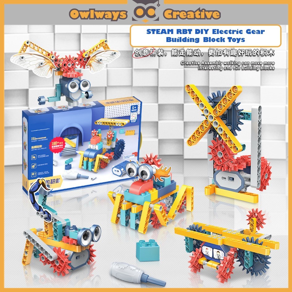 Science Education STEAM RBT DIY Electric Gear Building Blocks Toys ...