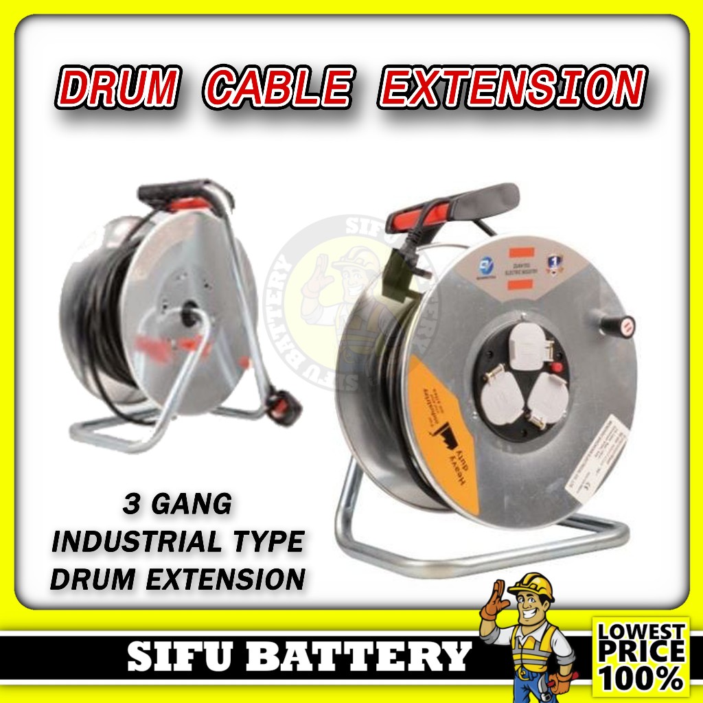 Steel Body Extension Cable Reel with 20M/30M/50M 3C Waterproof Cable ...