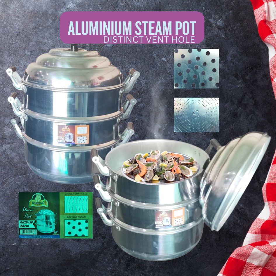[CAP KUCING]3 LAYERS ALUMINIUM DISTINCT VENT HOLE STEAM POT/PERIUK ...