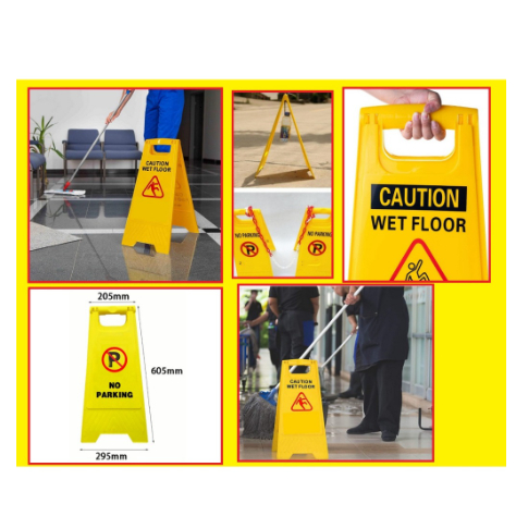 Papan Tanda Bahaya Awas Amaran Lantai Basah Licin Wet Floor Caution No ...