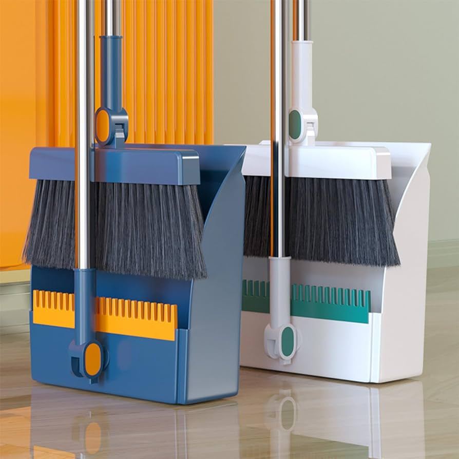 3 in 1 Rotatable Foldable Sweeper Broom Dustpan Set Tangle Hair Outdoor Broom Set Penyapu ...