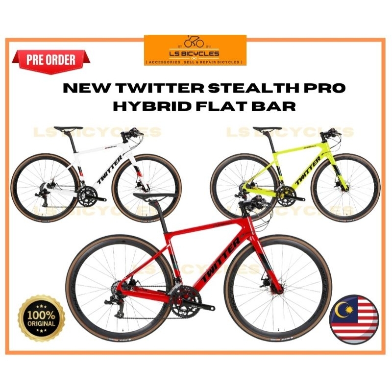 New Twitter Stealth Pro Flat Bar Hybrid 12 Speed Carbon Road Bike ...