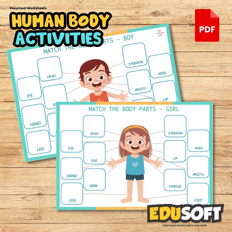[ Soft Copy/ PDF ] Printable Human Body Activities Busy Book For ...