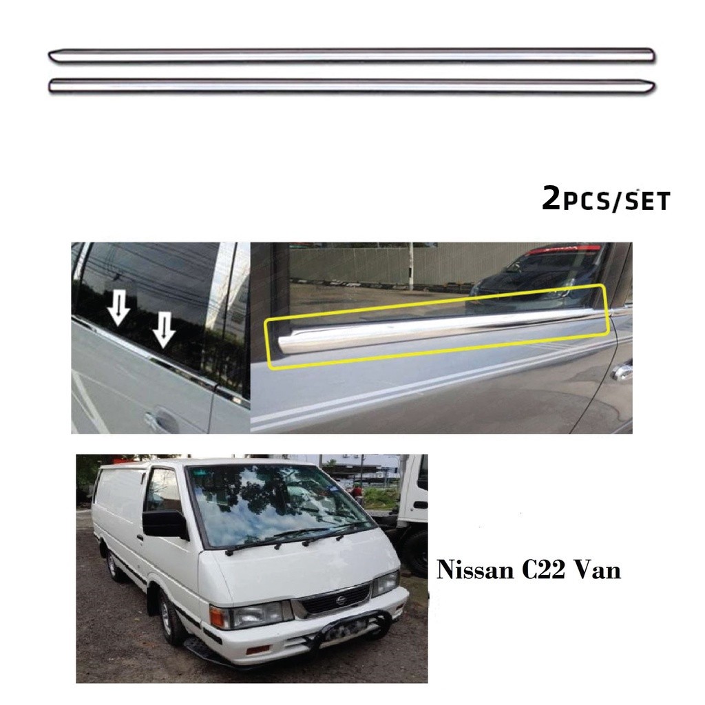 Nissan C22 Van Window Trim Chrome Lining / Door Belt Moulding (2pcs ...