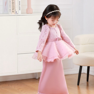 2-12y Baju Kurung Budak Perempuan Lace Raya Baju Raya 2024 Fesyen ...
