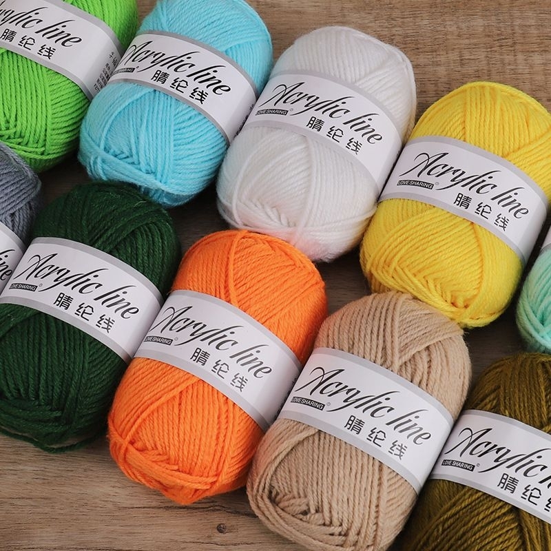 Acrylic Line Benang Kait no01-50 Crochet Knitting Yarn 50g 晴纶线Ready ...