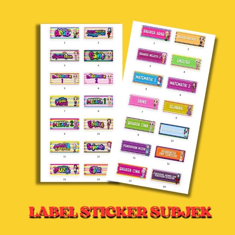 Mysuri Sticker Label Subjek | Shopee Malaysia