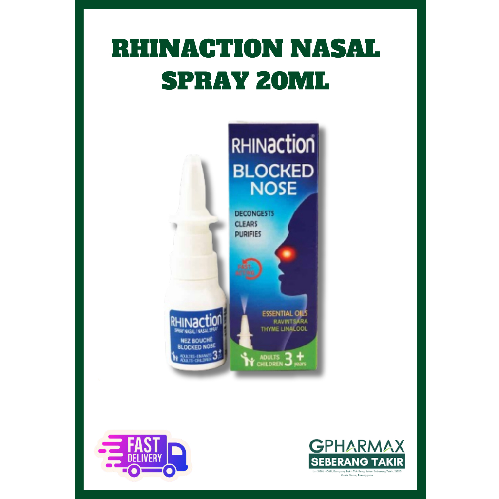 Rhinaction Nasal Spray 20ML Semburan Hidung Tersumbat | Shopee Malaysia