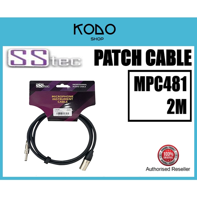SSTEC MPC-481 XLR MALE TO 6.3MM MONO PLUG PATCH CABLE (2M/5M/10M ...