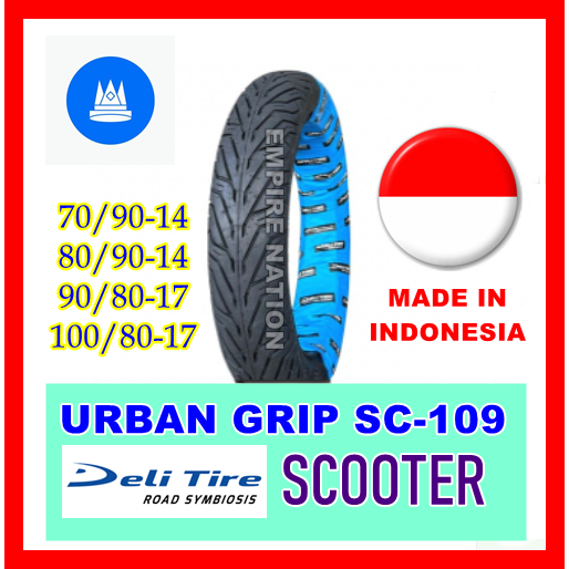 DELI TIRE 2024 SCOOTER URBAN GRIP SC-109 ( MADE IN INDONESIA ) SC109 TL TAYAR TYRE | Shopee Malaysia