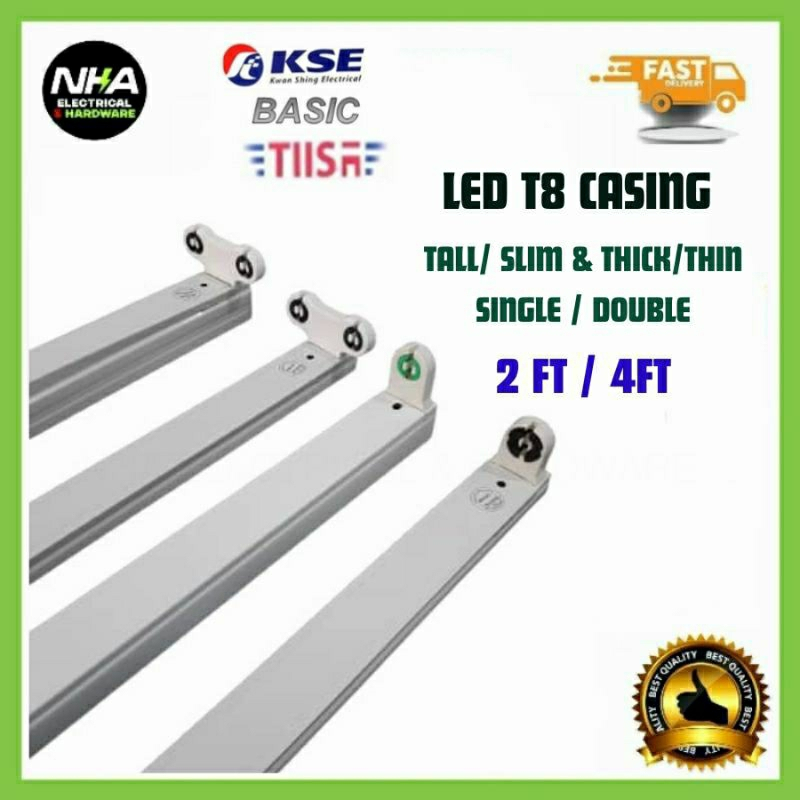 T8 LED CASING [4ft&2ft] [Single/Double] [Slim/Tall] [Thin/Thick ...