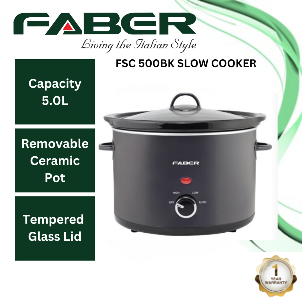FABER Slow Cooker (5L) FSC 500 BK/ FSC 500BK / FSC 300BK | Shopee Malaysia