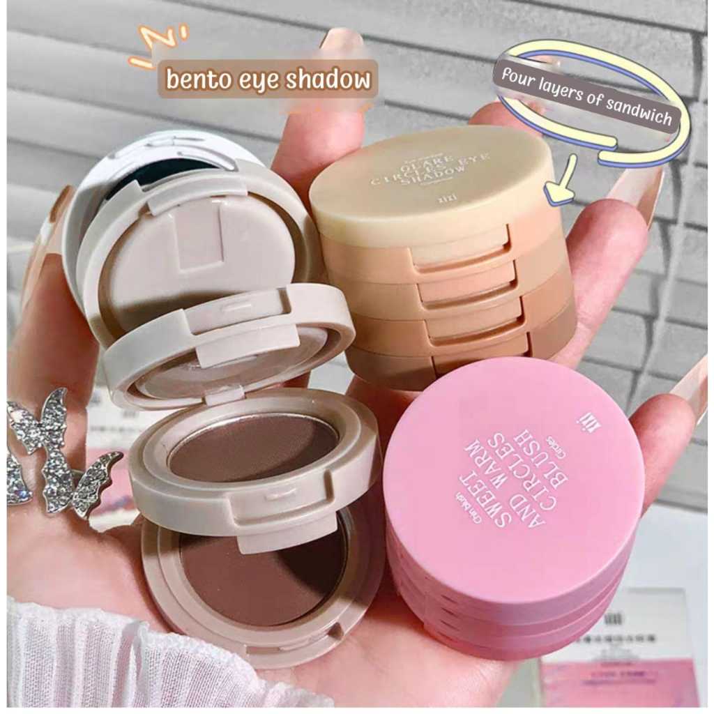 4 Color Eyeshadow palette Comprehensive Disk Glitter Waterproof Smooth ...