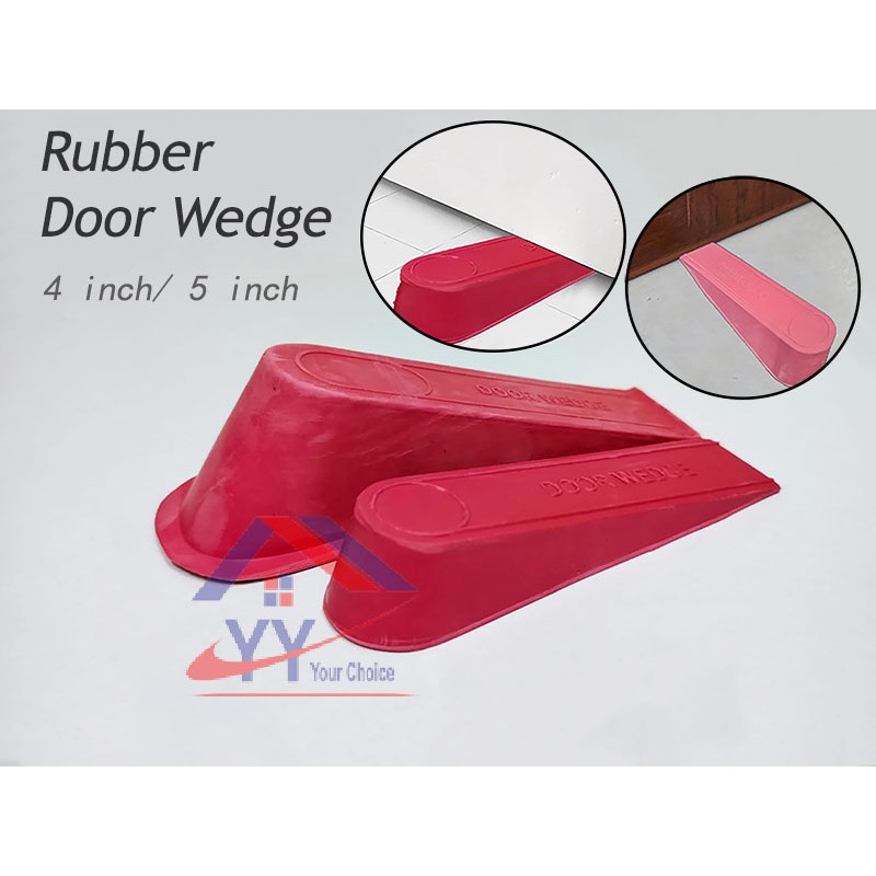 Red Rubber Door Wedge Stopper(1 pc) 4 inch ,5 inch/Rubber Door Wedge ...