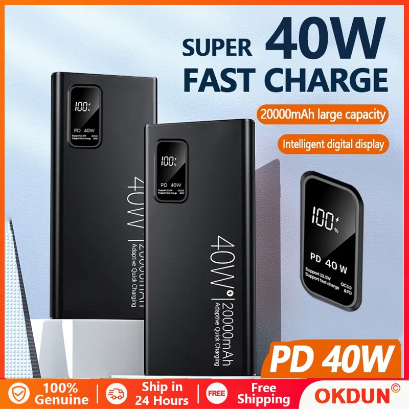 40W Powerbank 20000mAh Super Fast Charge Powerbank Flash Charging Power ...
