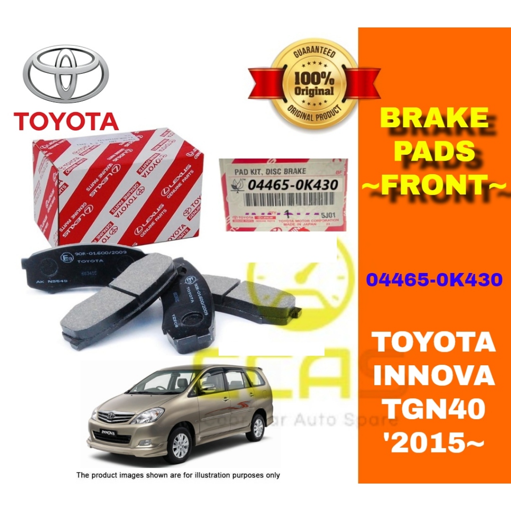 100% ORIGINAL GENUINE TOYOTA Disc Brake Pad (Front) 04465-0K430 -Toyota ...