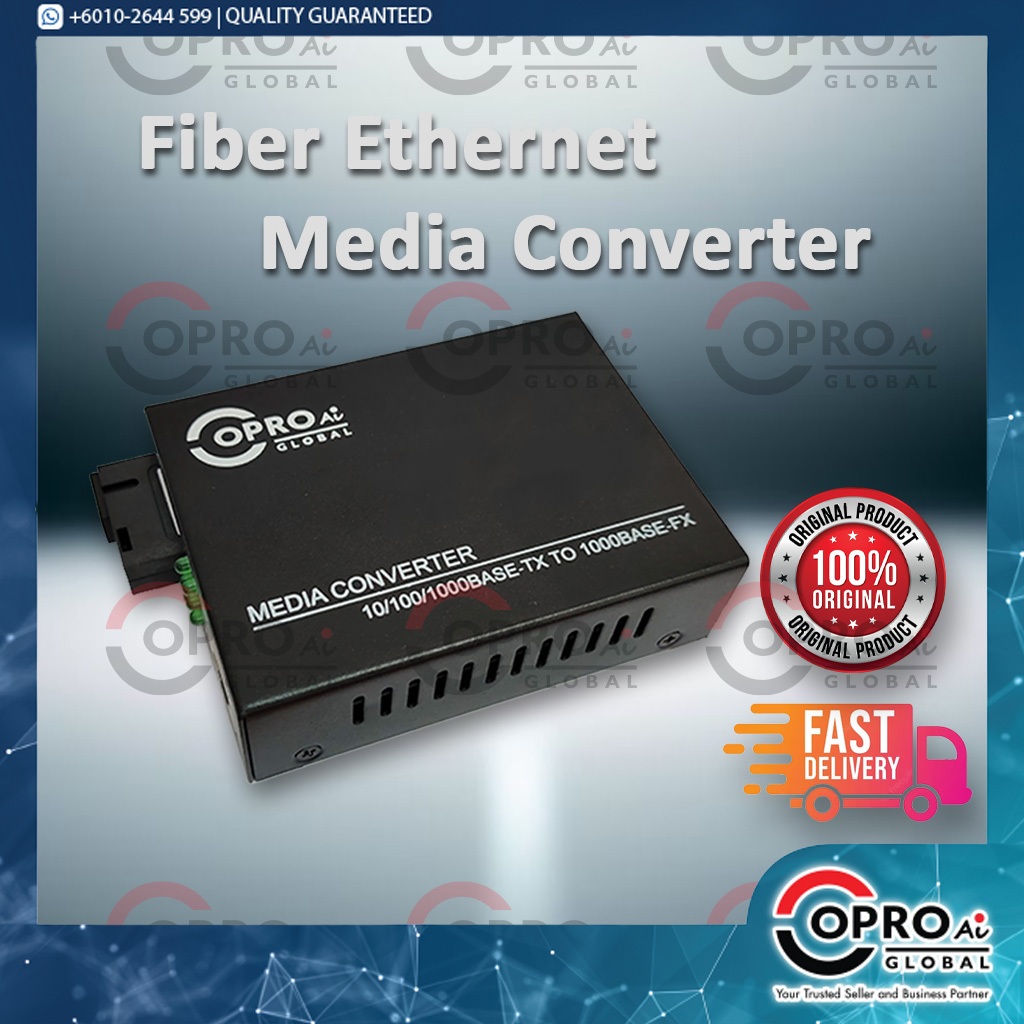[1PAIR] 1000Mbps Gigabit Fast Fiber Media Converter, 100/1000Mbps ...