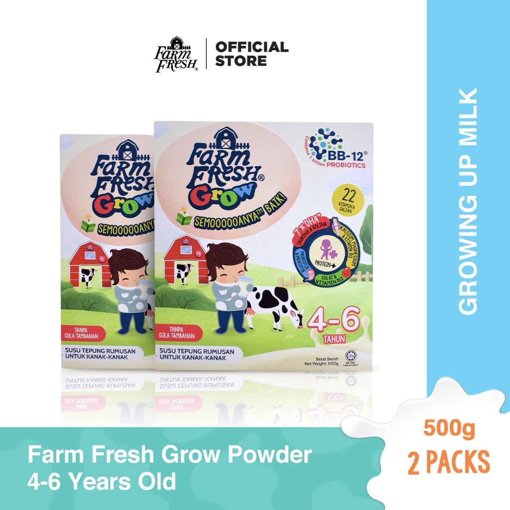 Farm Fresh Grow Powder 4-6 Years Old 500g x 2 Packs | Shopee Malaysia