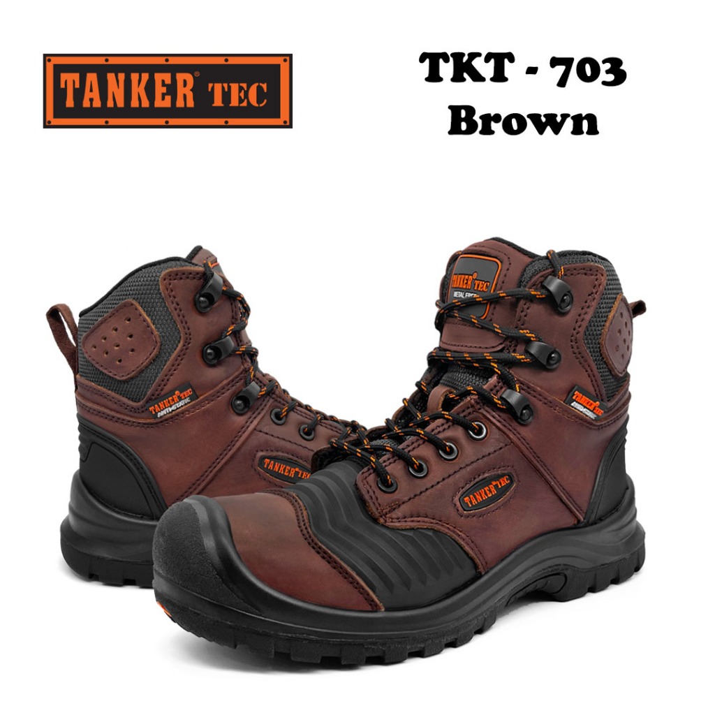 Tanker Technical Safety Boots TKT-703 Brown | Shopee Malaysia
