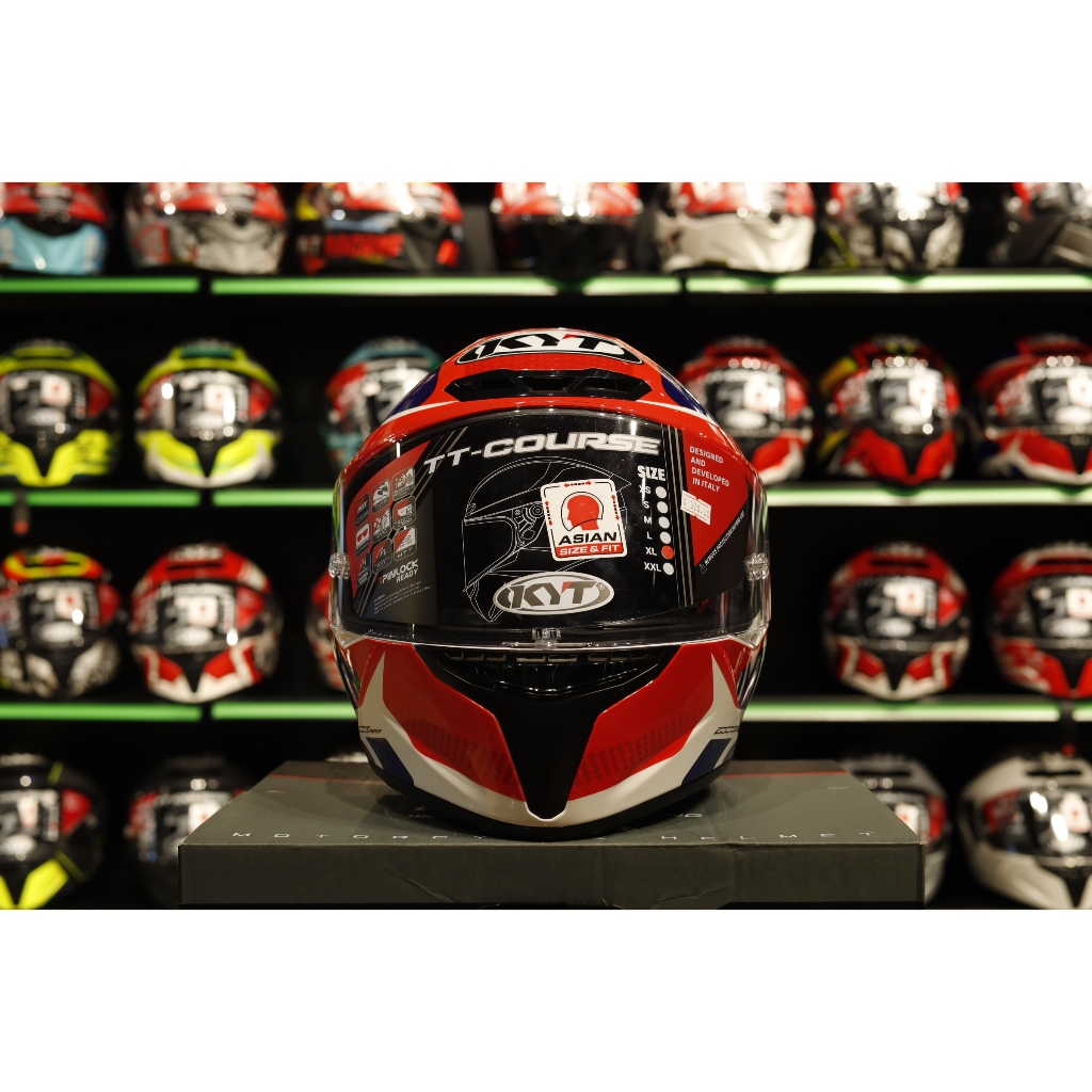 KYT TT-COURSE HELMET GEAR BLUE RED (L-XL) | Shopee Malaysia
