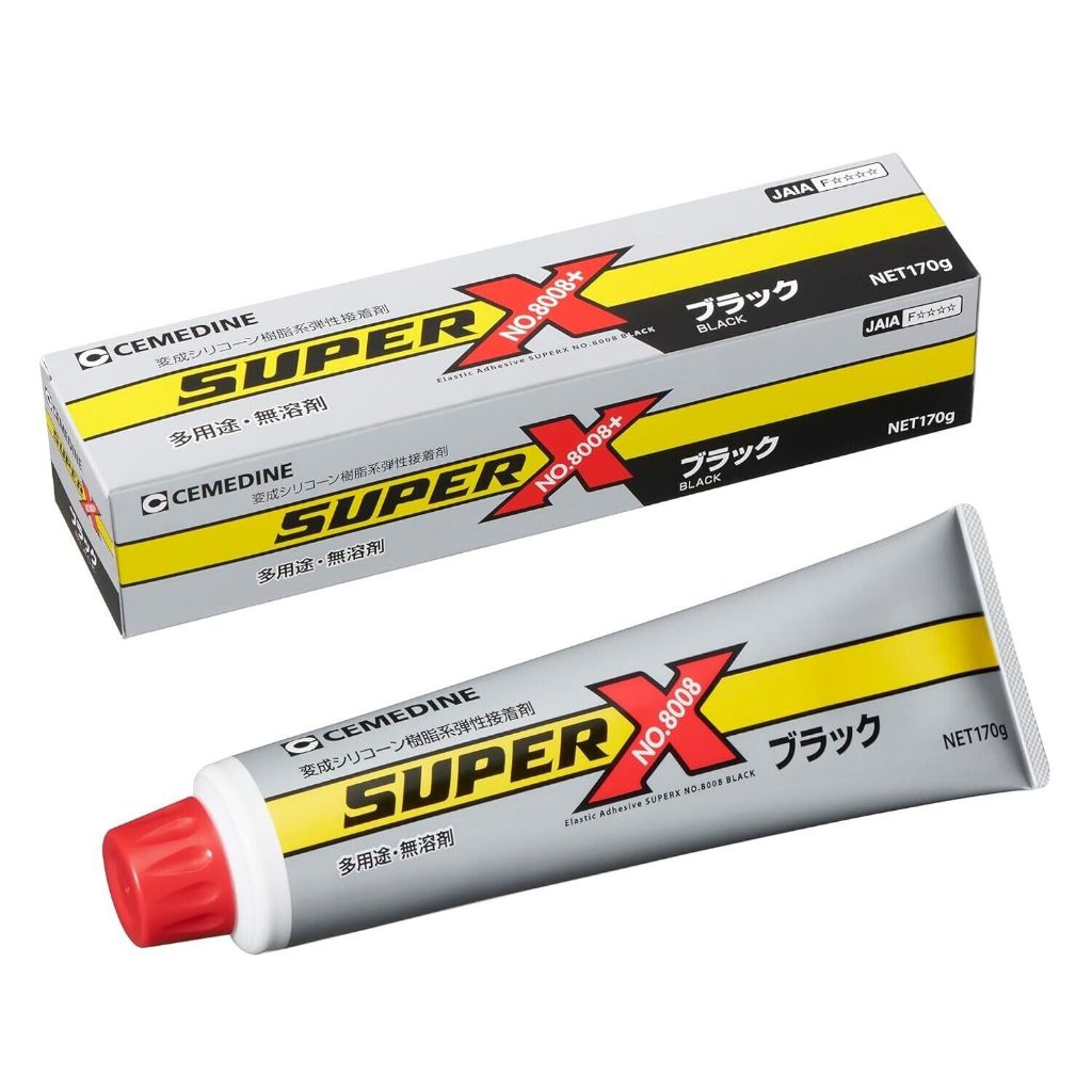 Cemedine Super X 8008+ Adhesive Glue Clear 135ml Black 170g Made In ...