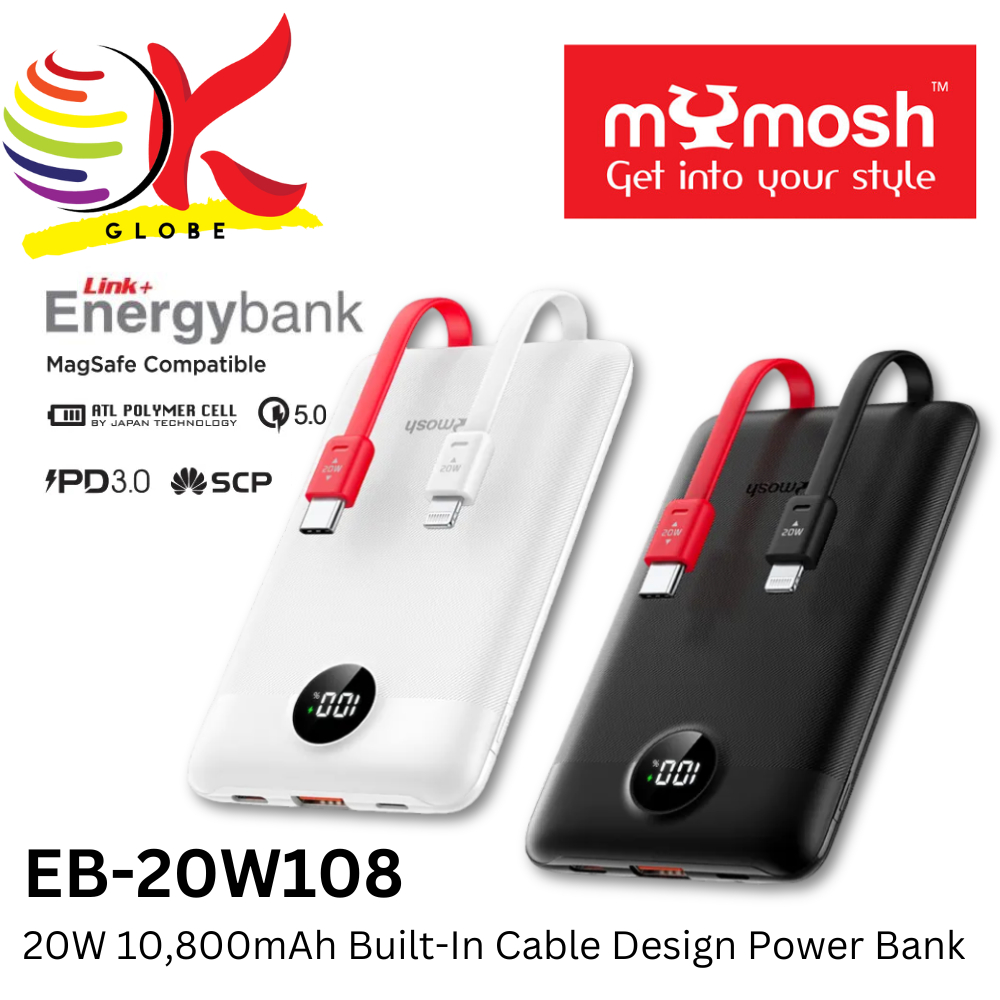MYMOSH EB-20W108 10,800MAH 20W POWER BANK WITH BUILT-IN CABLE / EB ...