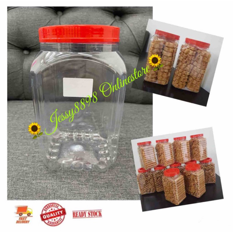 (32pcs)Bekas Kuih Raya Jar 3000ml / 4000ml / 4500ml / Balang Kuih Plastik Pet container ...