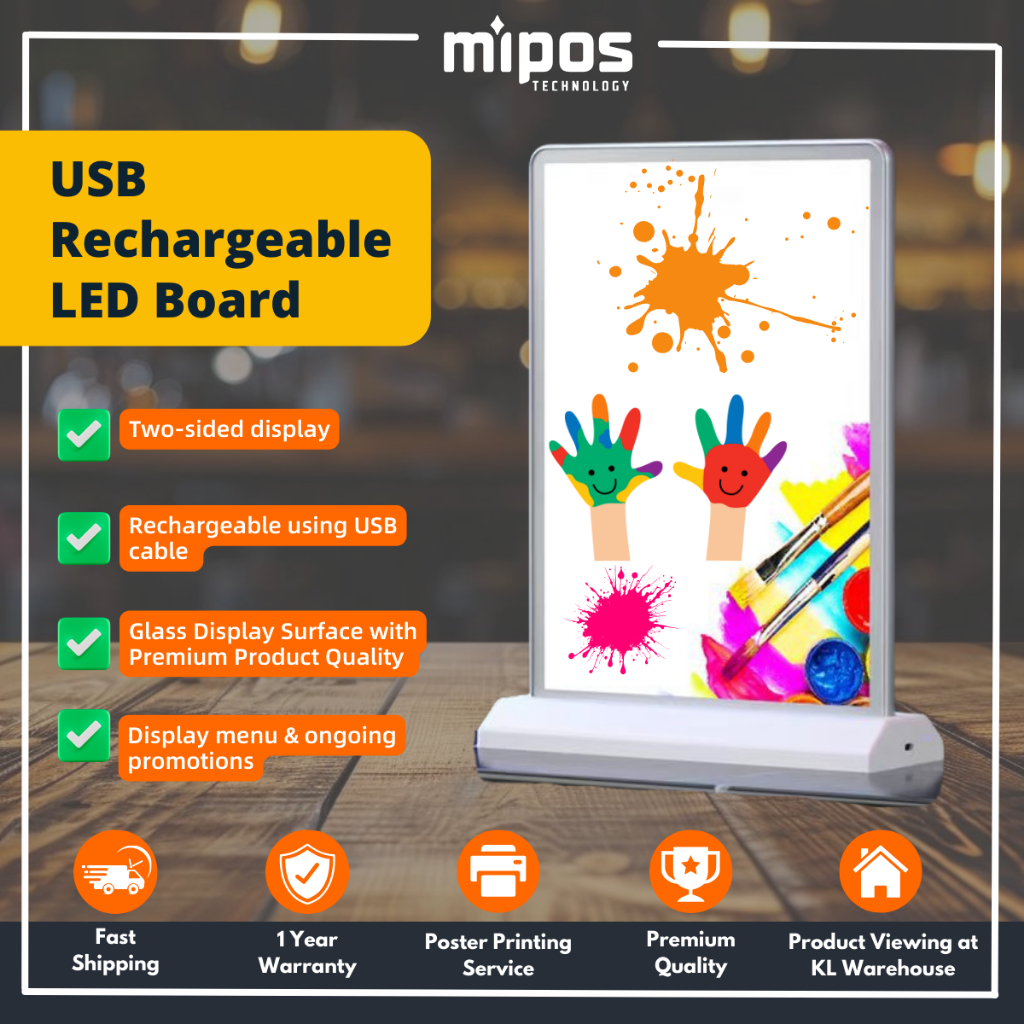 LED Menu Board Table Rechargeable Menu Lightbox A4 A5 | A4 A5 Tabletop ...