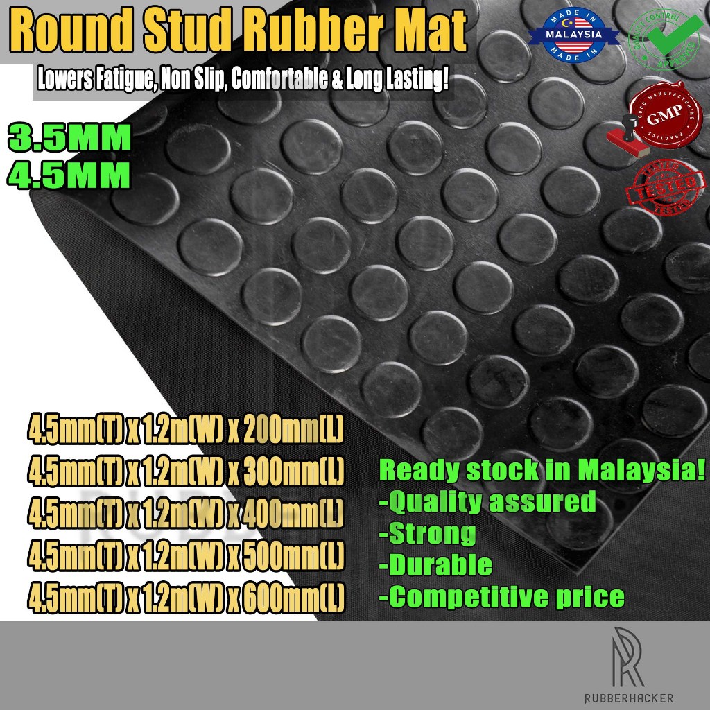 Anti slip diamond rubber mat round stud rubber mat checker mat 1.2m ...