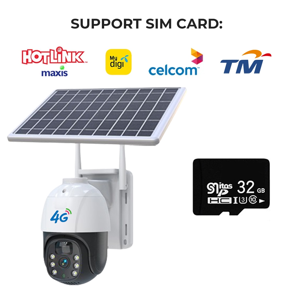 Esee Cloud Solar CCTV 8MP Dual Lens CCTV 4G SIM Card Solar Battery ...