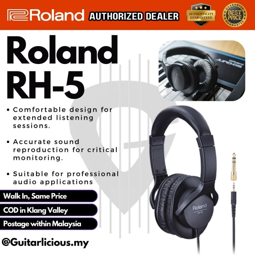 Roland RH-5 Stereo Headphone Headset (RH5 / RH 5) | Shopee Malaysia