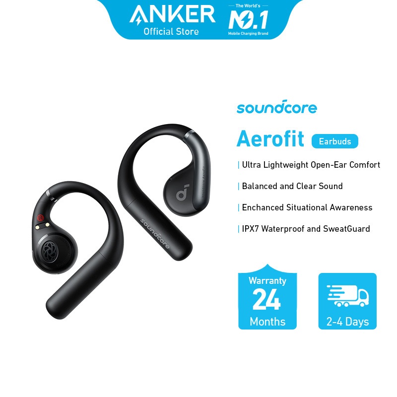 Anker Soundcore Aero Fit Superior Comfort Open-Ear Earbuds A3872 ...