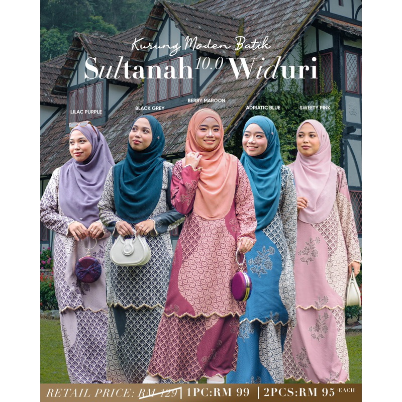 [LUVLA] BAJU RAYA 2024 / Kurung Moden Batik WIDURI / S-4XL / Dobby ...
