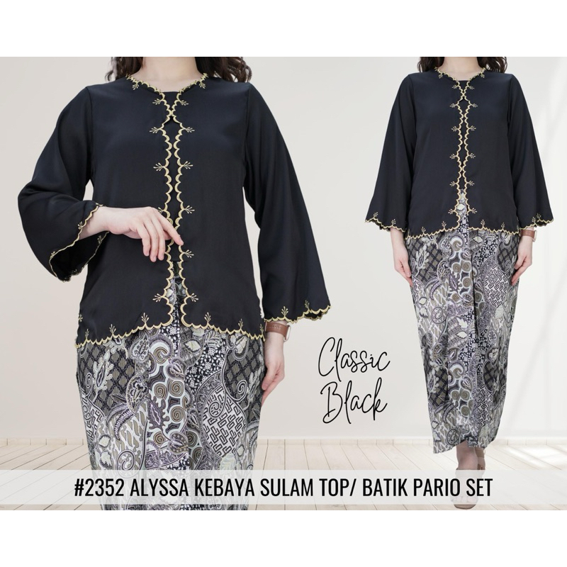 2352 ALYSSA KEBAYA SULAM TOP/ BATIK INSTANT PARIO SET | Shopee Malaysia
