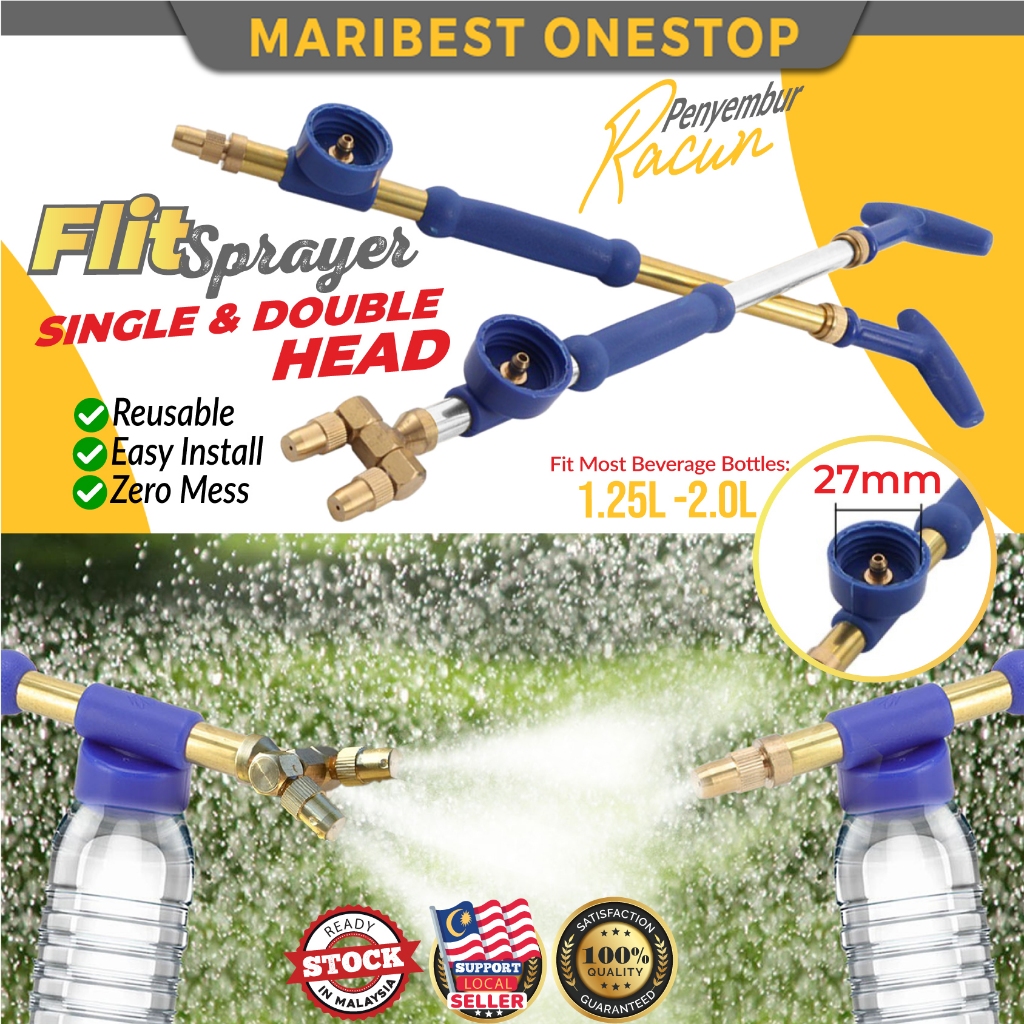 Single Double Head Adjustable Multifunctional Water Pesticide Flit Sprayer Head Penyembur Racun ...