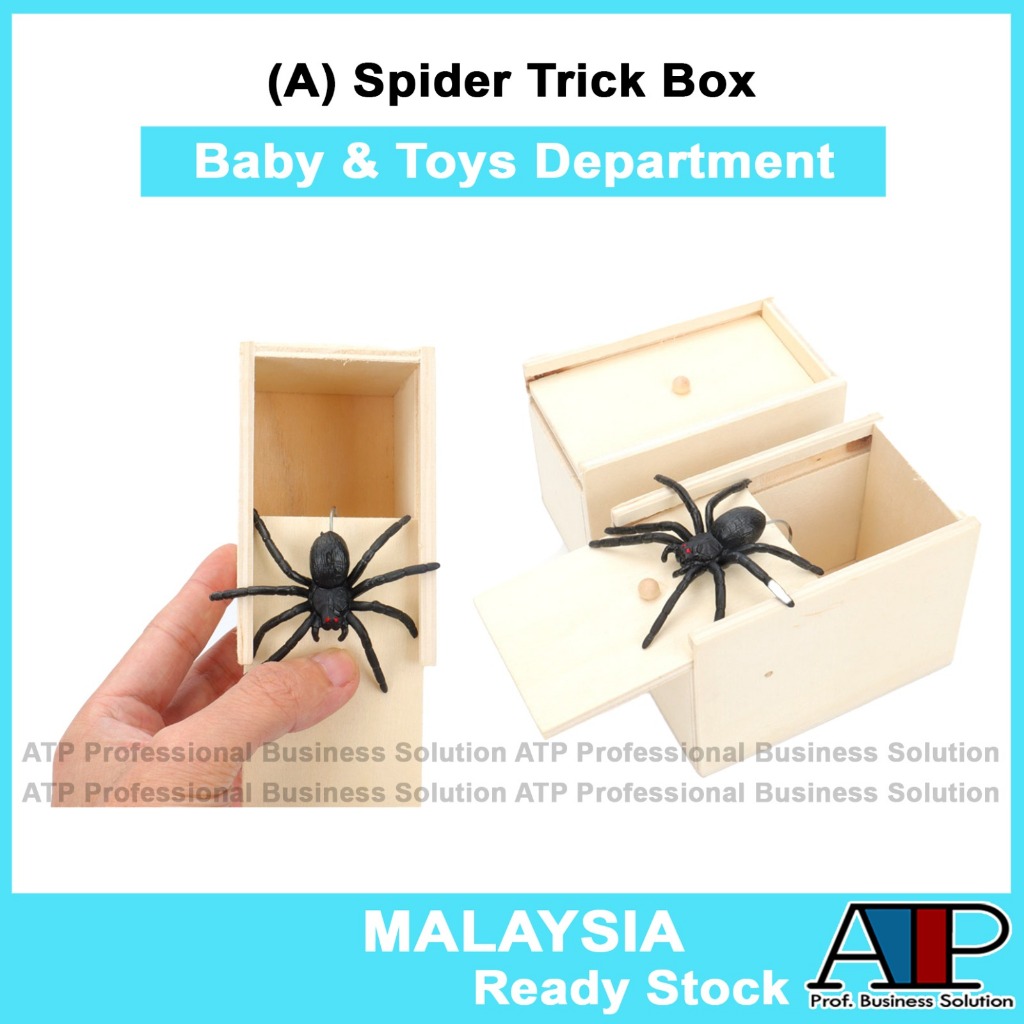 Toy🪅 Spider Trick Box Spider Startled Wooden Box Spoof Spider Tricks ...