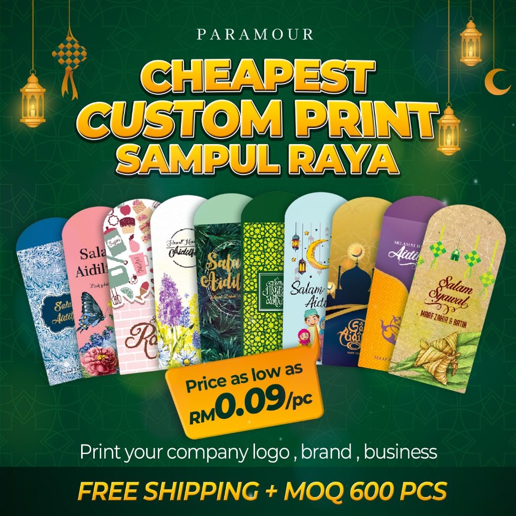 Custom Made Print Sampul Duit Raya Aidilfitri 2024 Money Packet Sampul ...